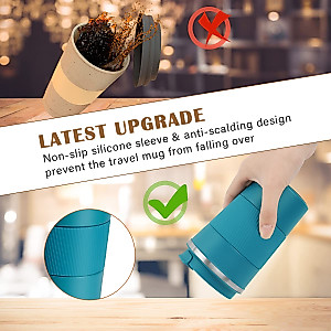 KETIEE Travel Mug 12oz, Insulated Coffee Mug with Leakproof Lid, Travel Coffee Mug Vacuum Stainless Steel Double Walled Reusable Coffee Cup for Hot and Iced Coffee Tea Water
