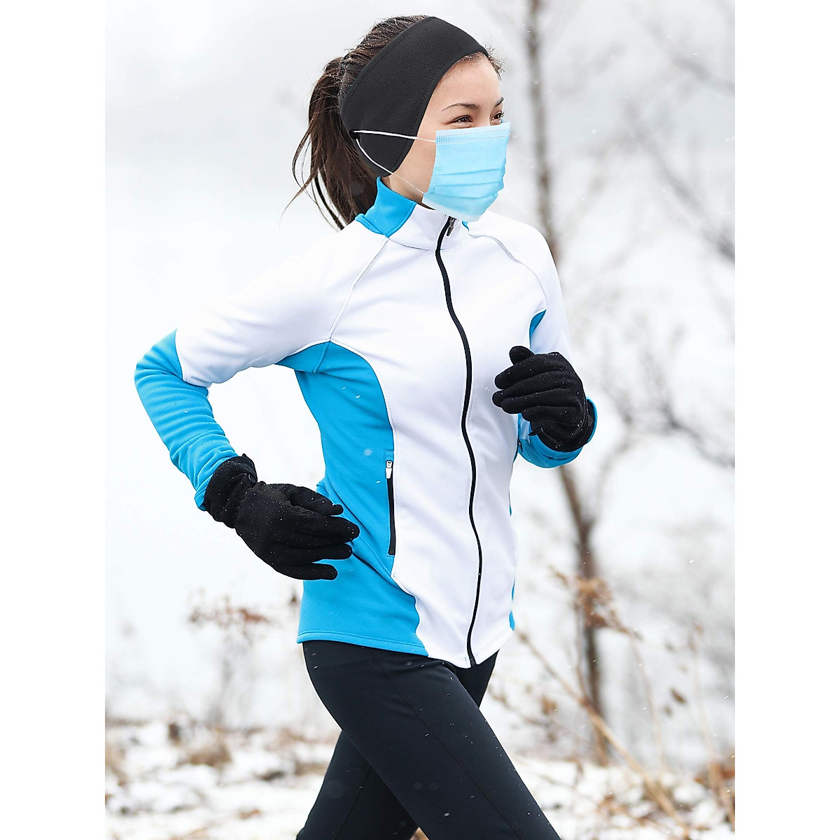 Syhood 6 Pieces Winter Fleece Ear Warmer Headband Ear Muffs Head Wraps with Winter Fleece Neck Warmers Gaiter for Outdoor Sport Activities