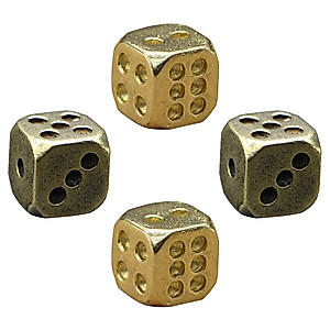 4pcs Ancient Brass Dice Solid Metal RPG Role Playing Game Dice Learning Dice Party Supplies