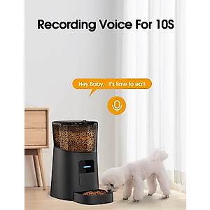 WOPET 6L Automatic Cat Food Dispenser,WiFi Automatic Cat Feeder with APP Control for Remote Feeding,Automatic Dog Feeder with Low Food Sensor and Voice Recorder,Up to 15 Meals per Day