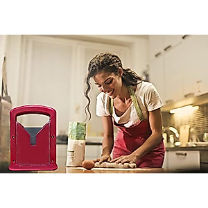Bagel Slicer, Safety Handle，Bagel Cutter Stainless Steel (Red)