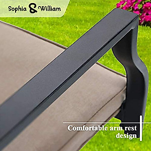 Sophia & William Patio Dining Set 7 Pieces Outdoor Metal Furniture Set, 6 x Patio Dining Swivel Chairs with 1 Expandable 6-8 Person Table for Lawn Garden