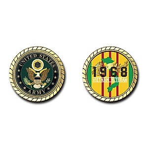 US Army Vietnam Veteran 1968 Challenge Coin - Officially Licensed
