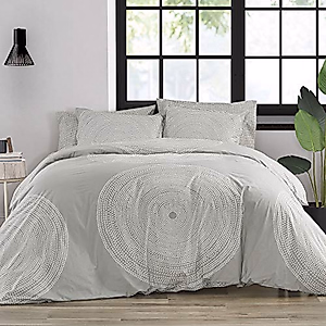 Marimekko - Queen Comforter Set, Smooth Cotton Percale Bedding with Matching Shams, Medium Weight Home Decor (Fokus Grey, Queen)