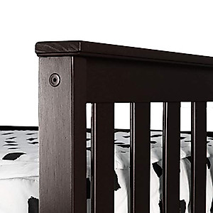 Max & Lily Twin Bed, Wood Bed Frame with Headboard For Kids, Slatted, Espresso