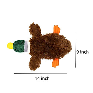SLAGMALE Pet Mallard Duck Dog Toy, Squeaky Dog Toy, Plush Puppy Dog Chew Toy for Small, Medium, and Large Pets Dogs 10‘’