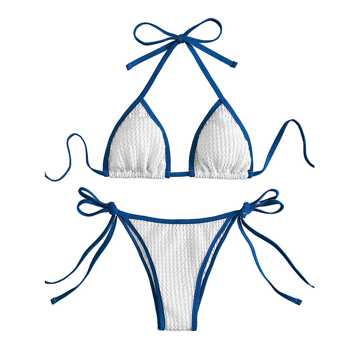 SHENHE Women's Sexy Bikini Sets Ring Triangle Tie Bathing Suits 2 Piece Swimsuits Beige S