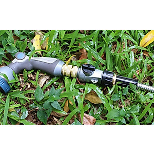 STYDDI Full Flow Garden Hose Shut Off Valve, Metal High Flow Water Hose Shut Off Connector with Cap Type Valve, Single Full-Flow Hose Shutoff Valve, 3/4" GHT, 2 PCS Silver and Black