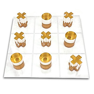 OnDisplay 3D Luxe Acrylic Tic Tac Toe Set (Gold)