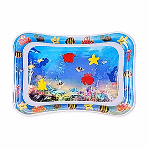 Teenie Totz Inflatable Tummy Time Water Mat - Premium Baby Water Mat for Infants Fun Play Activity Centre for Sensory Baby Development - Perfect Baby Water Play Mat with Fun Toys