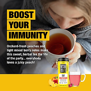 Tiesta Tea - Peach Party | Loose Leaf | Peach Hibiscus Herbal Infusion | Premium Blend | Non-Caffeinated Fruit Tea | Makes Hot or Iced & Up to 50 Cups | 4.5oz Refillable Tin