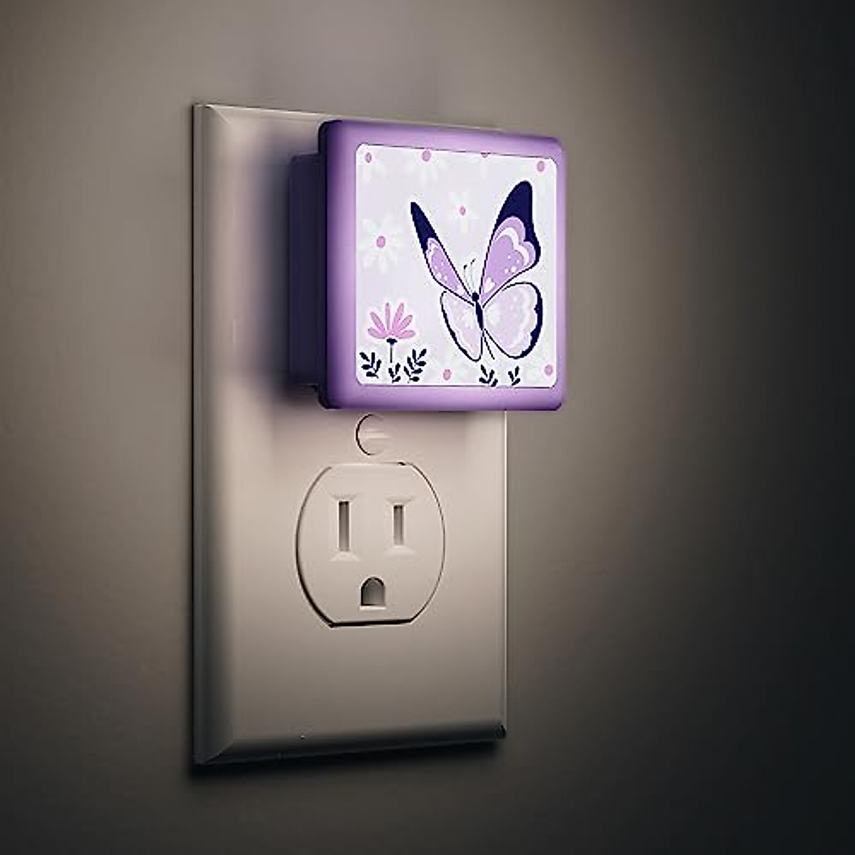 LOHAS Butterfly Night Light for Kids [2-Pack], Girls LED Wall Decor, Plug into Wall Lights, Dusk-to-Dawn Sensor, Cute Nursery Plug in Nightlight, for Kids Room, Bathroom, Bedroom Décor, Children Gift