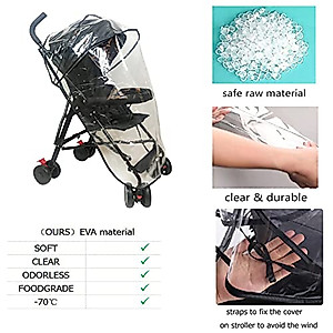 Stroller Rain Cover Universal Stroller Cover for Toddler Umbrella Strollers,Lightweight Baby Stroller Travel Accessories,Windproof,Waterproof Wather Shield,Small Size EVA Material Odourless