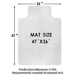 Office Chair Mat for Hardwood Floor & Tile Floor, 47"x36" Plastic Anti-Slip Floor Protector for Home Office, Under Desk Computer Gaming Chair Mat, Transparent, Can't be Used on Carpet