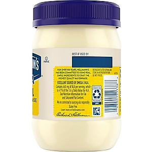 Hellmann's Real Mayonnaise Real Mayo For a Creamy Sandwich Spread or Condiment Gluten Free, Made With 100% Cage-Free Eggs 15 oz