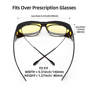 Bloomoak Polarized Fit Over Night Driving Glasses/ 2023 Updated AR-Coated Anti Glare…