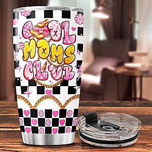 Tumblers Women Coffee Checkered For Handle Simply Mothers Modern Mama Day Mom Funny Water Cups, Cool Moms Club, Cool Moms Club Gifts, Tumbler 20 Oz With Lid And Straw
