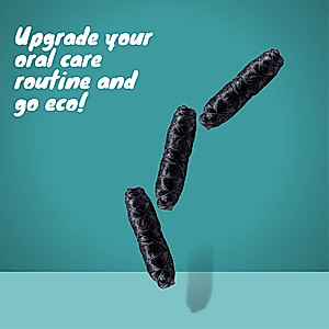 Kiba Bamboo Charcoal Floss 3 Piece Refill Set (3 x 30M Dental Floss Refills) - Eco Friendly Floss w/Candelilla Wax - Mint - Vegan