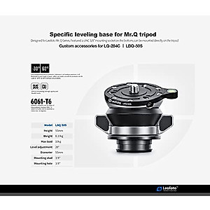 Leofoto LBQ-50S 50mm Leveling Base Half Ball Quick Adjust Leveler Head for Mr Q Ideal for LQ-284C