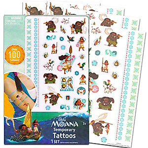 Disney Moana Tattoos Bundle ~ 100+ Moana Tattoos Temporary for Kids Party Favors | Moana Temporary Tattoos Party Supplies