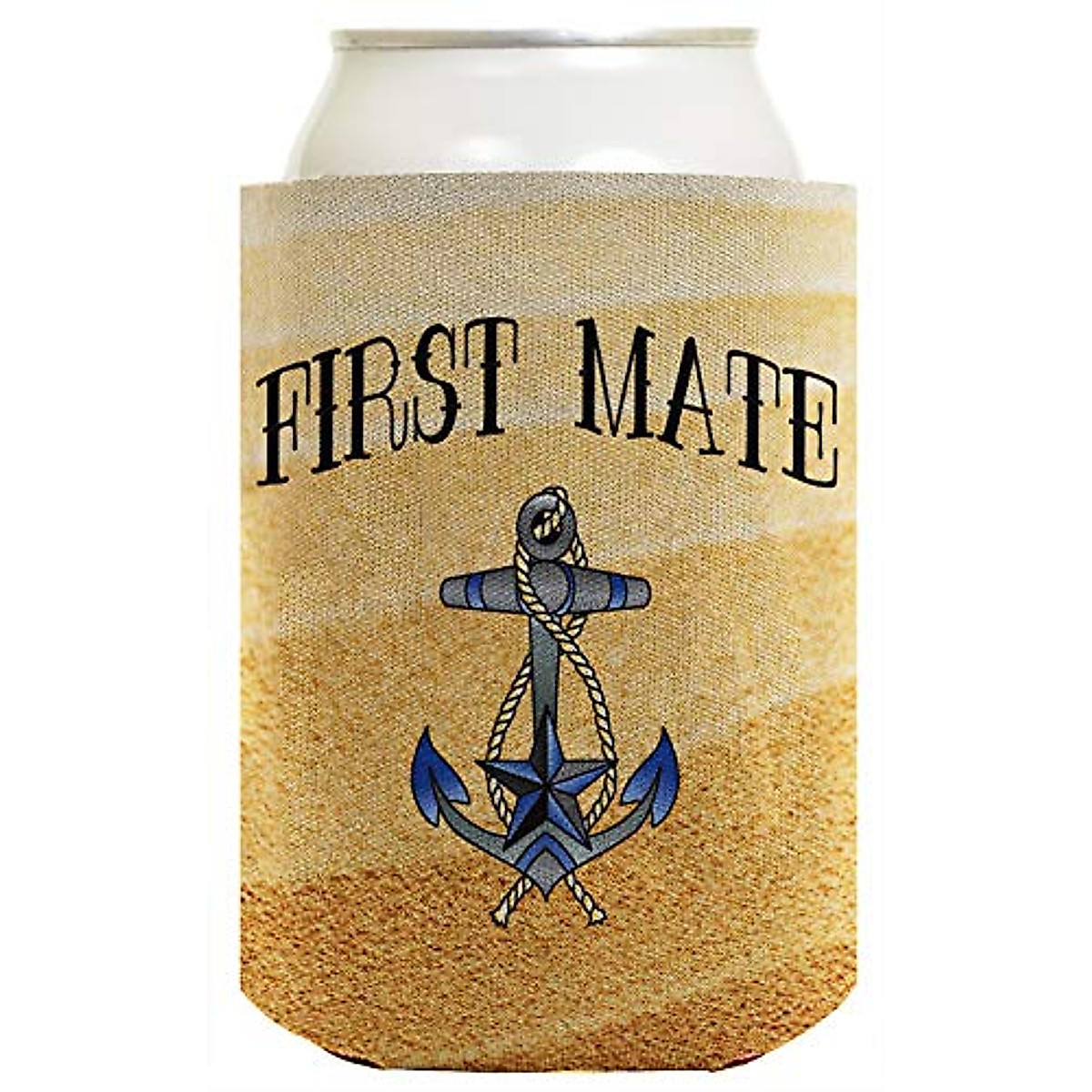 Boating Gift Captain and First Mate 2 Pack Sandy Beach Ocean Shore Can Coolies