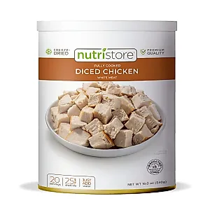 Nutristore Freeze Dried Chicken, Emergency Survival Bulk Food Storage, Premium Quality Meat, Perfect for Lightweight Backpacking or Home Meals, USDA Inspected