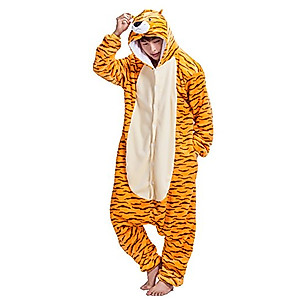 JJEUWE Adult Tiger Suit Pajamas Kigurumi Hoodie Jumpsuit Playsuit M