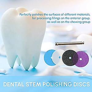 BELEON Dental Abrasive Discs with Metal Connector - Dental Kit for Polishing Sanding Finishing Grinding - Tooth Polish Disc - Set100pcs Discs + Mandrel