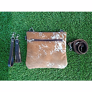 Cowhide Purse Crossbody Handbag Clutch Brown White Cow Hide Hair on Calf Hide Leather Fur | Women Cowhide Crossbody Purse Bag