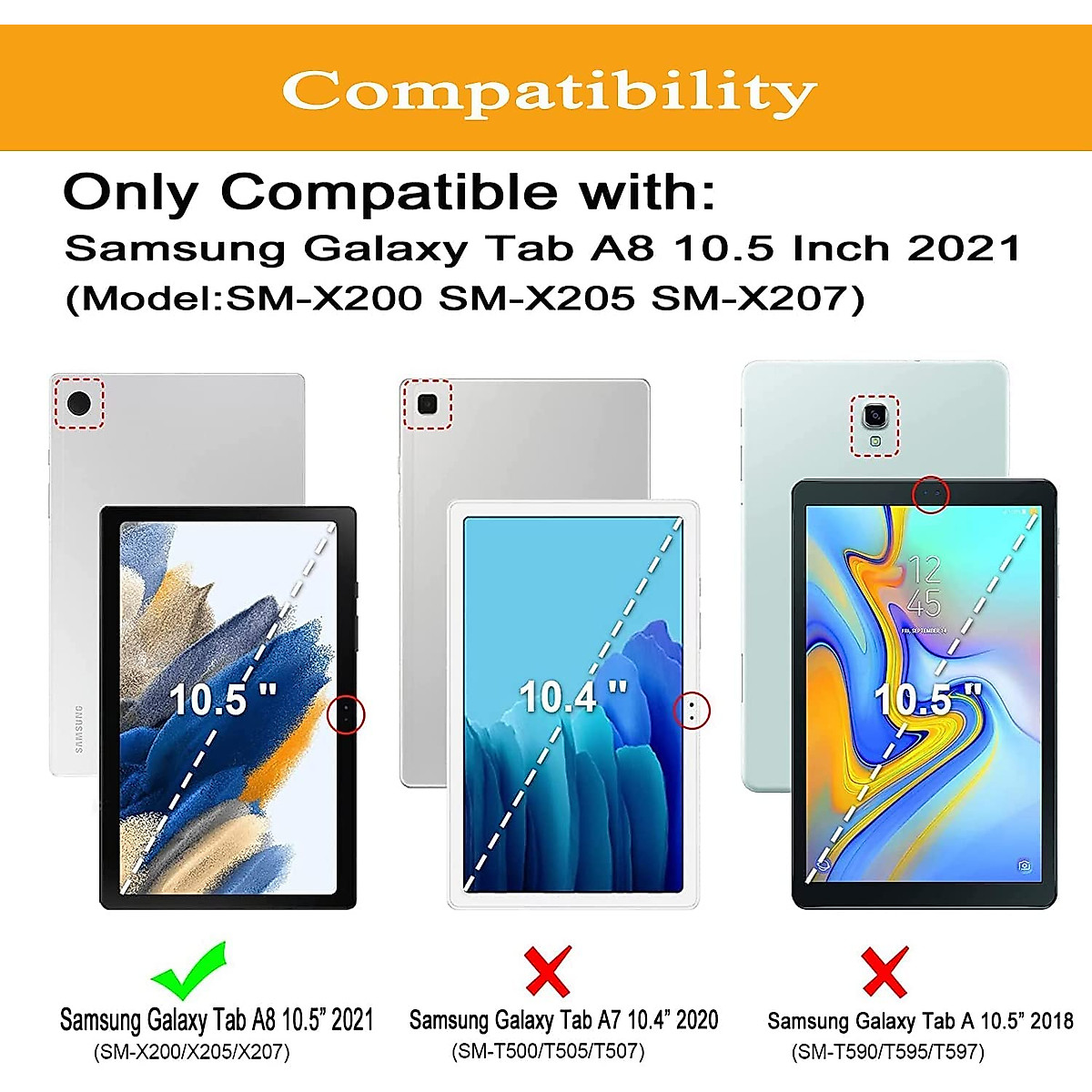 Lrufodya Galaxy Tab A8 10.5 Inch 2022 Case with Keyboard, Candy Colors Detachable Wireless Keyboard with Slim Cover for Galaxy Tab A8 SM-X200 SM-X205 (Pink)