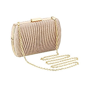 Savatano Gold clutch for women evening,gold purse clutch Handbags Crossbody Bags Wedding Party Shoulder Bag (gold a)