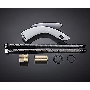 Kitchen Sink Mixer Taps Bath Faucets, Rose Brass Basin Faucet, Solid Cold and Hot Water Mixer, Bathroom Faucet, Single Handle Water Sink Tap Compatible with Balcony Laundry Mixer Tap Faucet