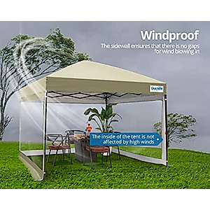 Quictent Clear Tent 10'x10' Ez Pop up Canopy with Sidewalls Instant Outddoor Gazebo Shelter Waterproof (Khaki)