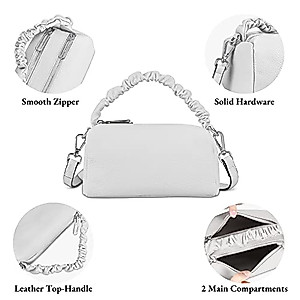 FUKUYIN Genuine Leather Purses and Handbags for Women - Crossbody Shoulder Bag Top Handle Hobo Tote Handbag (White)