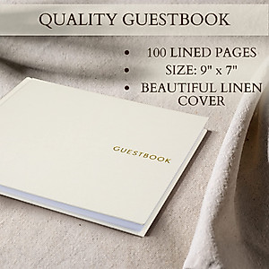 Beautiful Linen Wedding Guest Book for Your Wedding Reception - Simply Elegant Guestbook to Sign in and Add Polaroid Photos - The Perfect Wedding Or Baby Shower Guest Book and Addition to Your Big Day