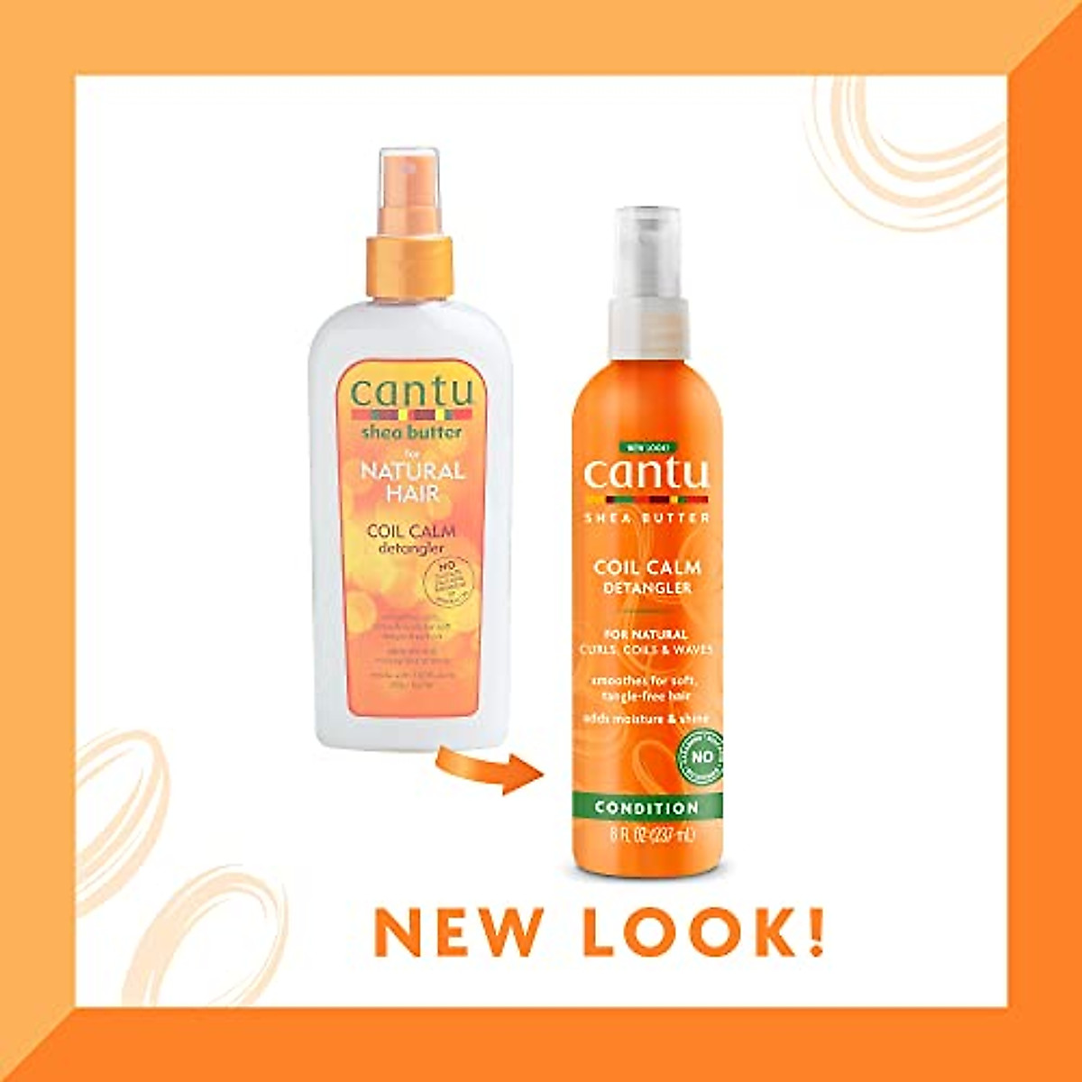 Cantu Coil Calm Detangler with Shea Butter for Natural Hair, 8 fl oz (Packaging May Vary)