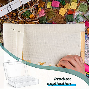 Queekay Embroidery Floss Organizer Box Set, Includes Compartments Floss Cross Stitch Organizer Box, Plastic Floss Bobbins and 1790 Floss Number Stickers for Thread Sewing, 4 Sets (50, 24 Grids)