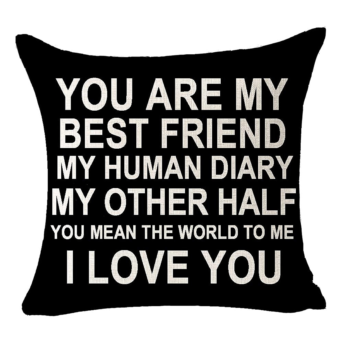 Black Background Best Gift to My Girlfriend You Mean The World to Me I Love You Valentine's Day Birthday Gift Cotton Linen Square Throw Pillow Case Decorative Cushion Cover Pillowcase Sofa 18"x 18"