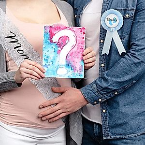 4 Pieces Baby Shower Kits Include Baby Shower Sash, Mommy Daddy Badge Button Pin Kits and Flower Crown for Baby Shower Decoration Gender Reveal Baby Sprinkle Welcome Baby