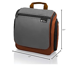 D&D Hanging Travel Toiletry Bag for Men and Women – Cosmetics, Makeup and Toiletries Organizer Kit with 10 Compartments, YKK Zippers, XXL Metal Swivel Hook, Water-Resistant Nylon