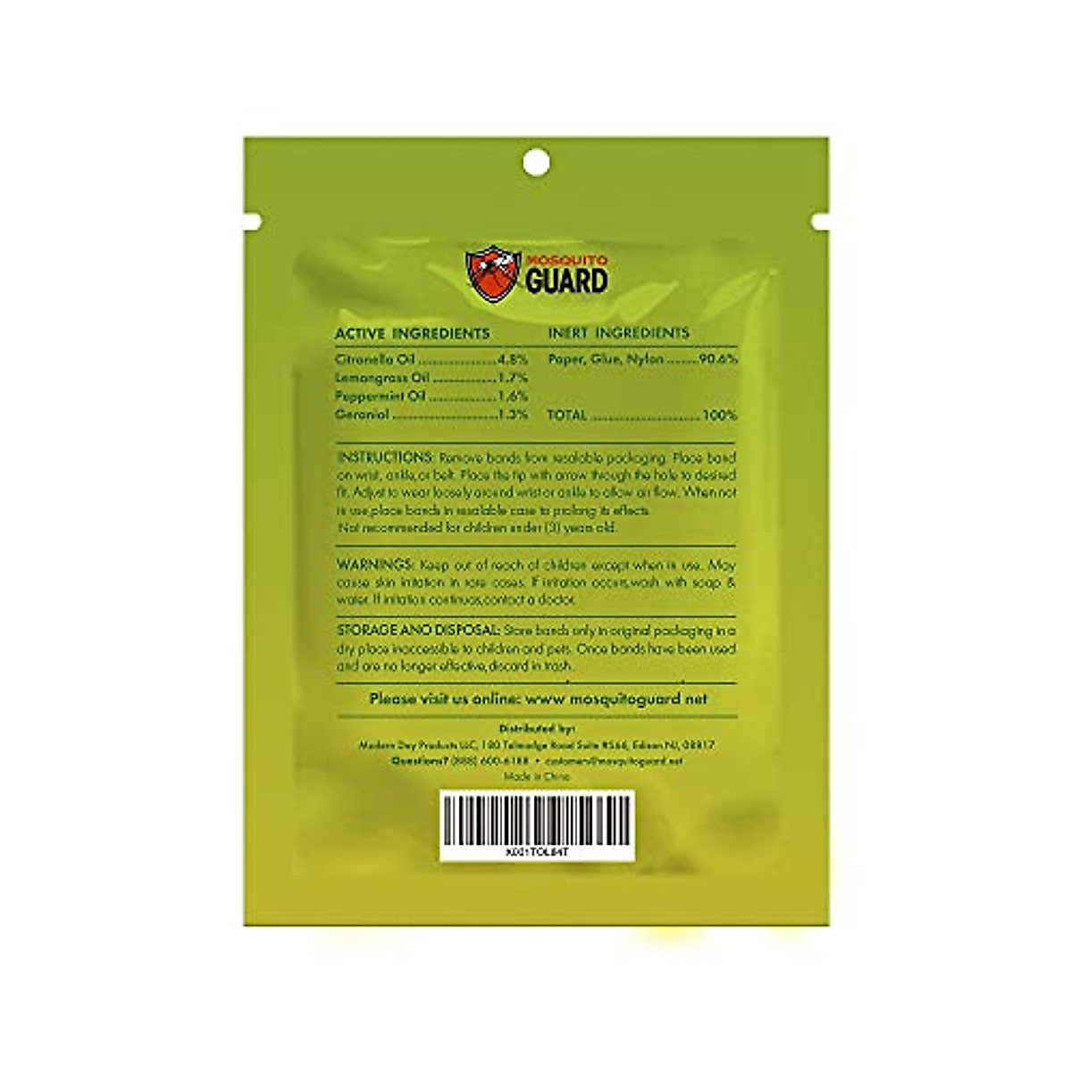 Mosquito Guard Repellent Bands / Bracelets (12 Pack) Made with Natural Plant Based Ingredients - Citronella, Lemongrass Oil. DEET Free