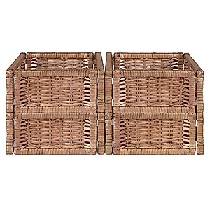 Niche Cubo Set of 4 Half-Size Foldable Wicker Storage Basket- Natural