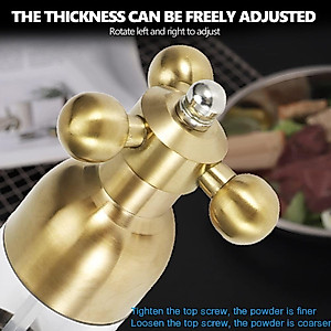 Pepper Grinder Salt Shaker, Kitchen Stainless Steel Salt Pepper Grinders Hand-Made Adjustable Sea Salt Spice Seasoning Grinder to Maintain Flavor for Long Time(Gold)