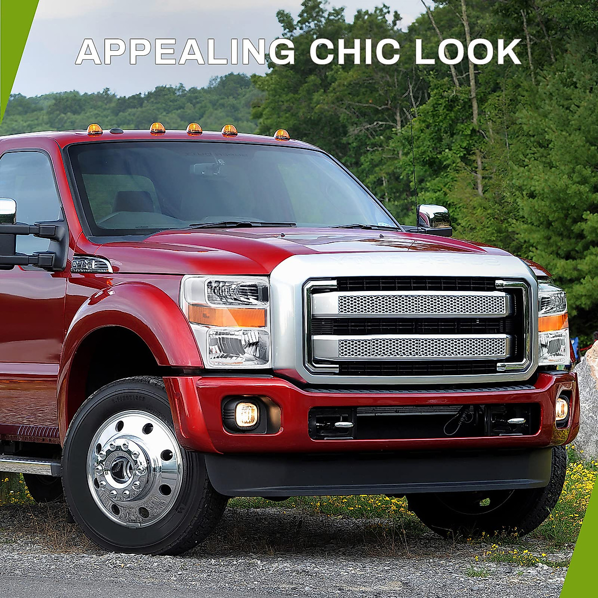 AUTOSAVER88 Headlight Assembly Compatible with 2008-2010 Ford F250 F350 F450 Super Duty Headlamp Chrome Housing(7C3Z-13008BA 7C3Z-13008AA)