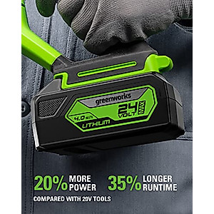 Greenworks 24V Brushless (1-1/8") Cordless Reciprocating Saw (2,7000 SPM), 4.0Ah Battery and Compact Charger Included