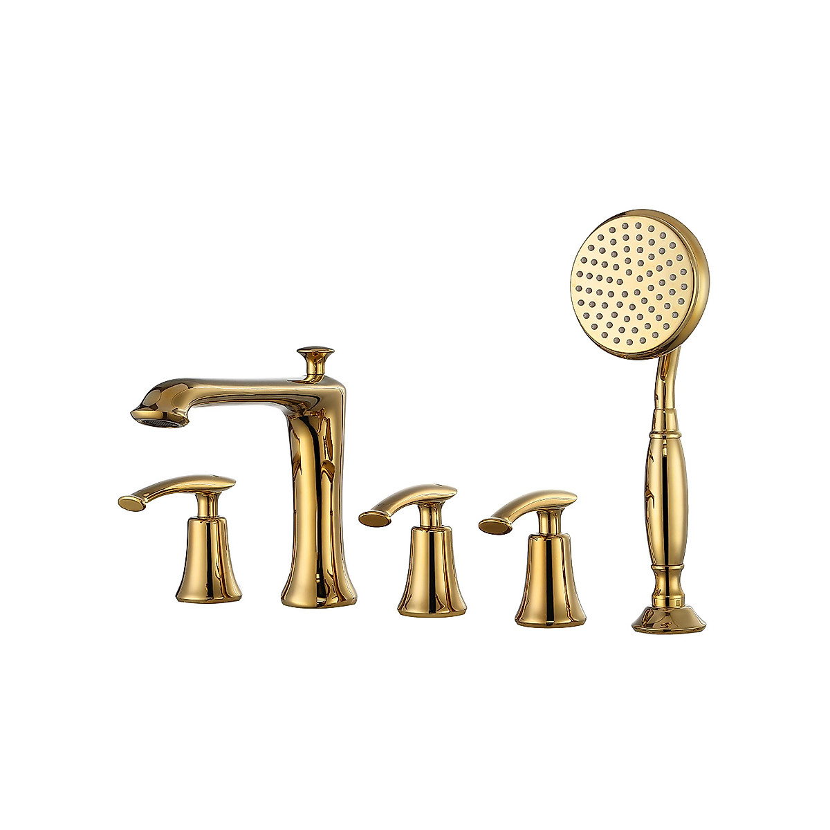Gabrylly Deck-Type 5-Hole Bath Faucet （PVD Gold)