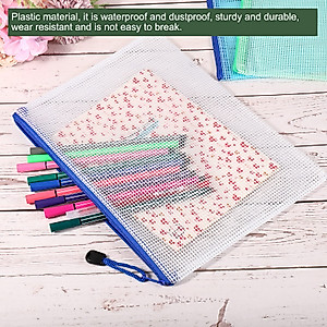 YOKIVE 6 Pack Mesh Zipper Bags, B5 Mesh File Pockets | Plastic Document Pouch, Great for Office Appliances Travel Storage(Green)