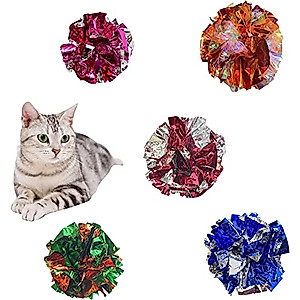 20 Pcs 2 Inch Crinkle Balls Cat Toys Mylar Crinkle Balls for Kittens Exercise and Multiple Cats Play
