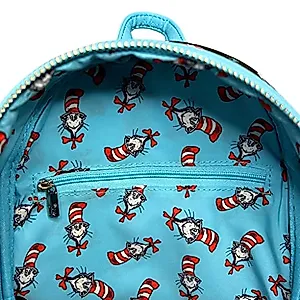 Loungefly Dr Seuss Cat in the Hat AOP Double Strap Shoulder Bag Purse