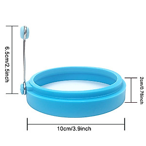 HengLiSam Silicone Egg Rings, 4 Inch Food Grade Egg Cooking Rings, Non Stick Fried Egg Ring Mold, Pancake Breakfast Sandwiches, Egg Mcmuffin Ring(Multicolor,4Pack)